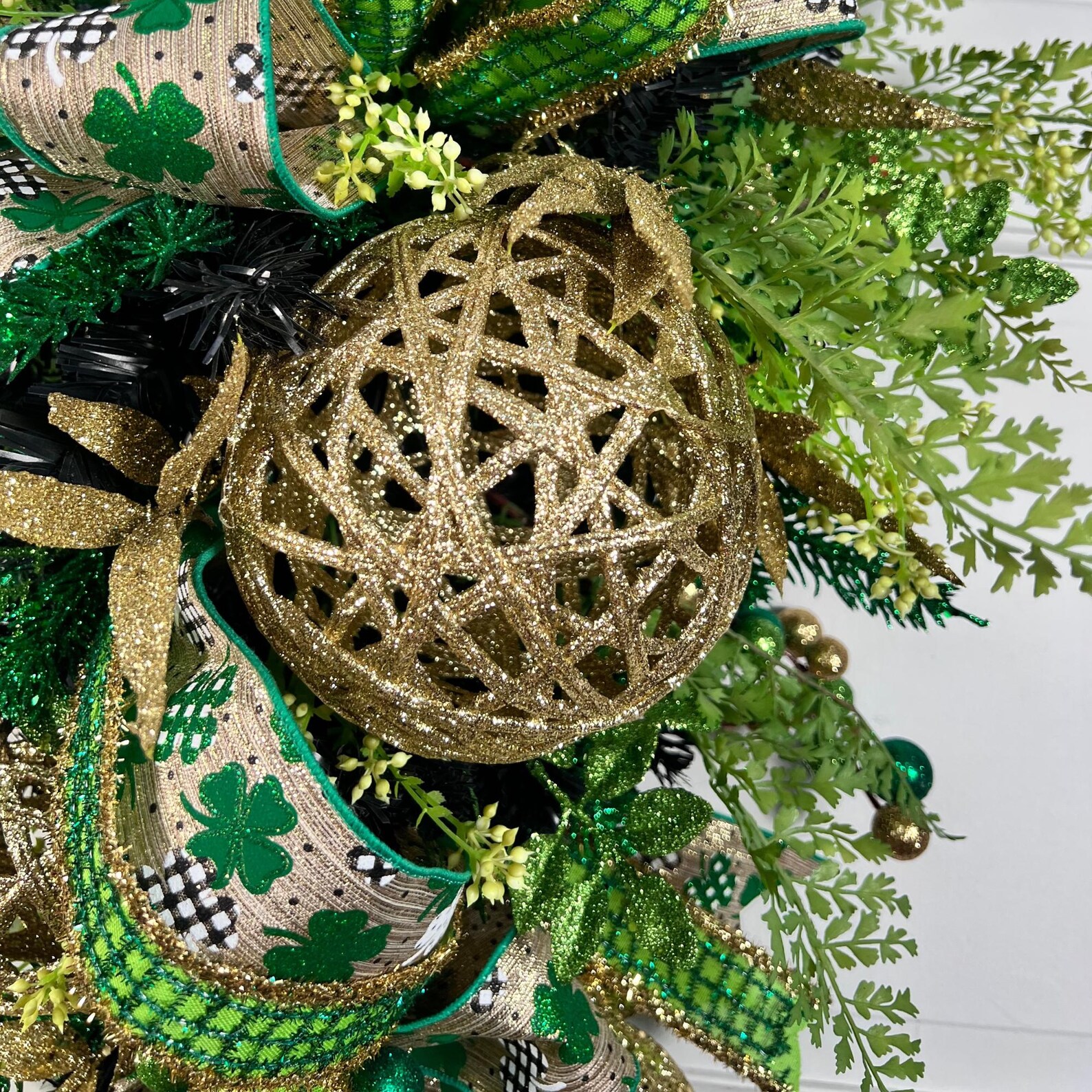 St Patrick's Day Style Swag Wreath for the Front Door, St Paddys Day ...