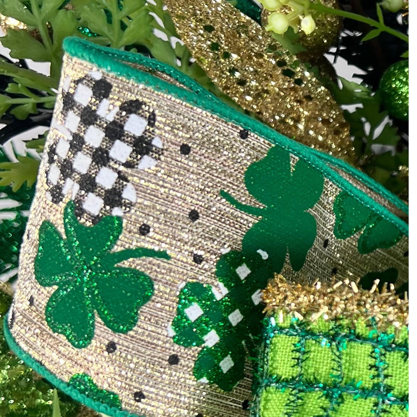 St Patrick's Day Style Swag Wreath for the Front Door, St Paddys Day ...