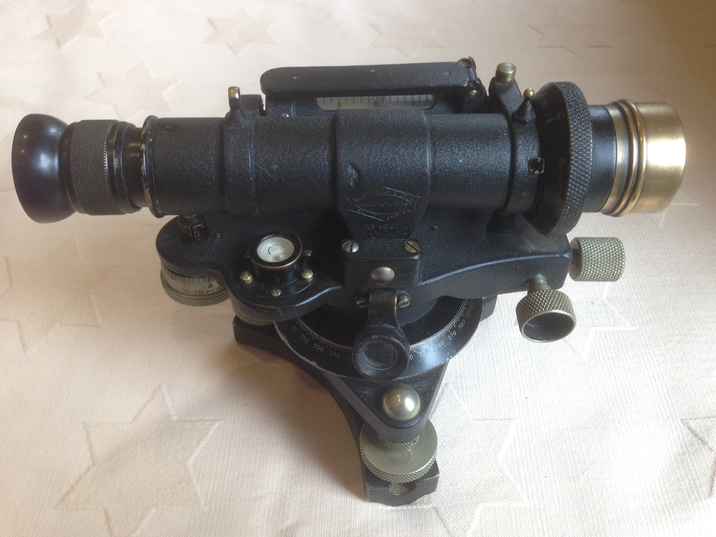 Antique Theodolite, Dumpy Level 1601, Manufactured by W. Ottway & Co ...