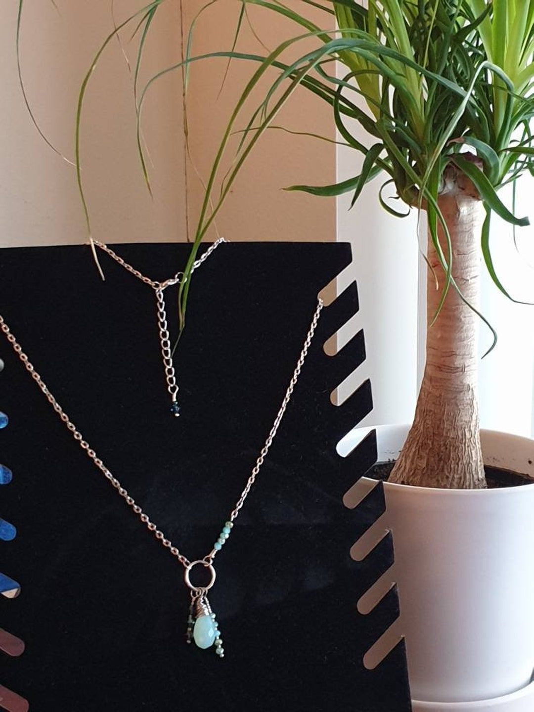 Artisan Gemstone Necklace. Circle Jewelry. Handcrafted One of a Kind ...
