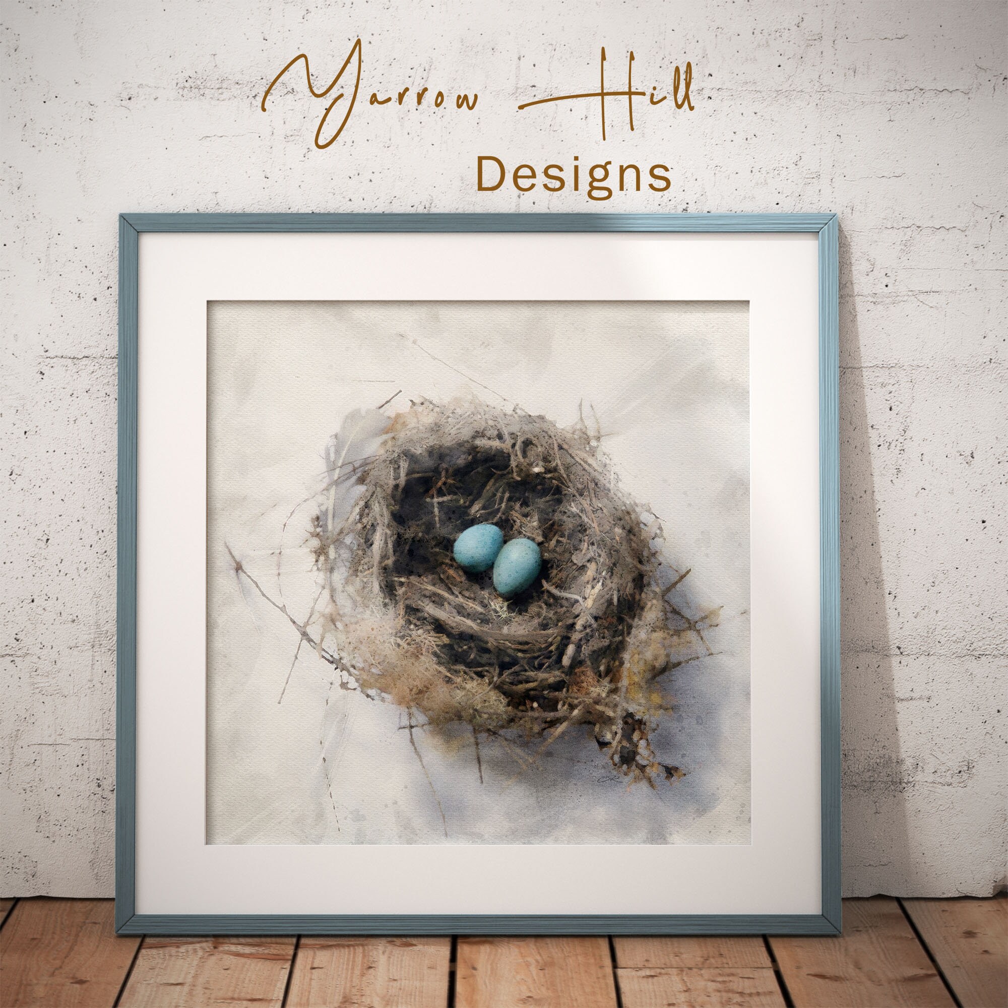 Bird Nest Art Print, Robin Nest With Egg, Fall Nest Watercolor Painting ...