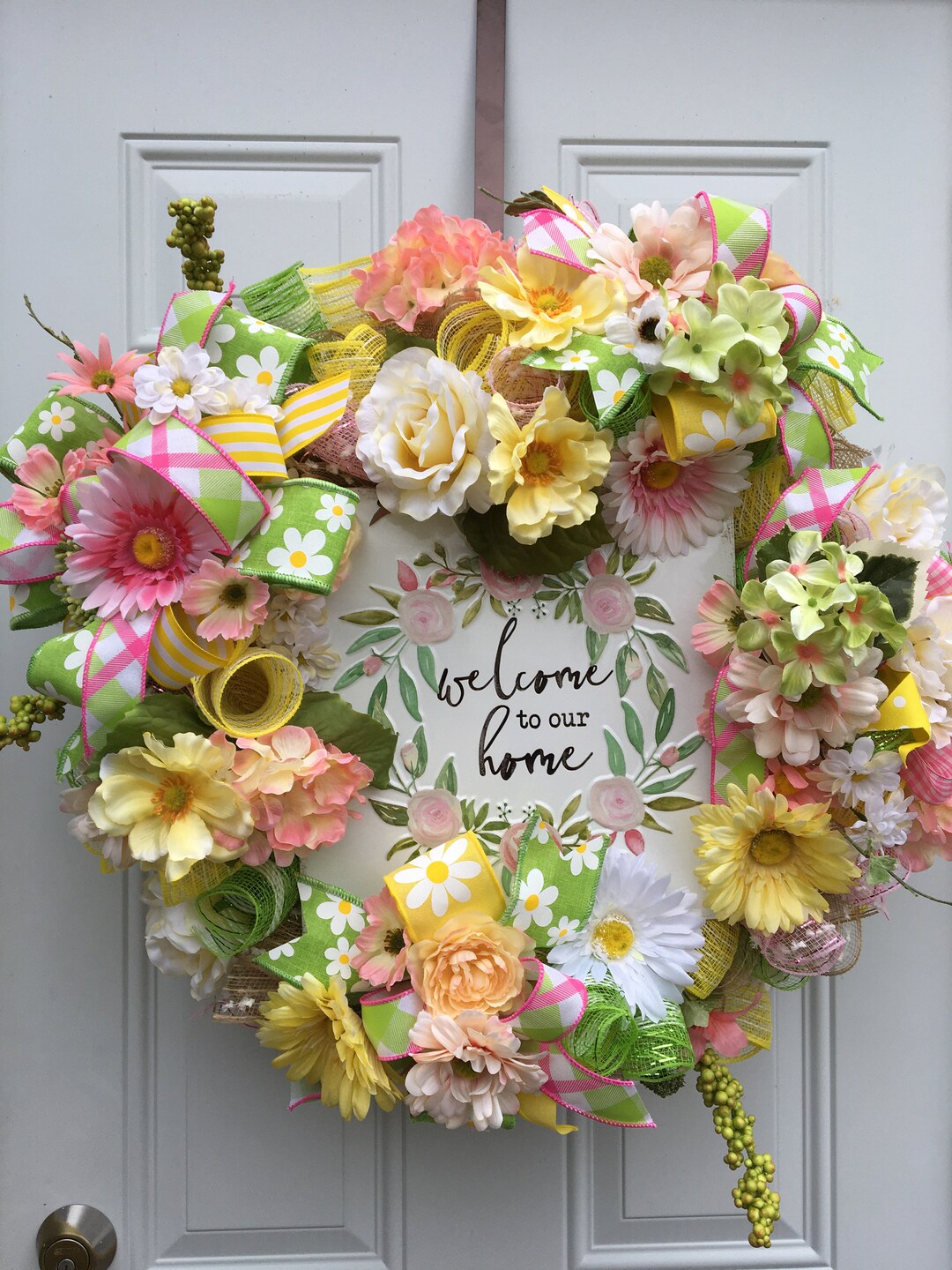 Spring Deco Mesh Wreath Spring Floral Wreath Mothers Day - Etsy