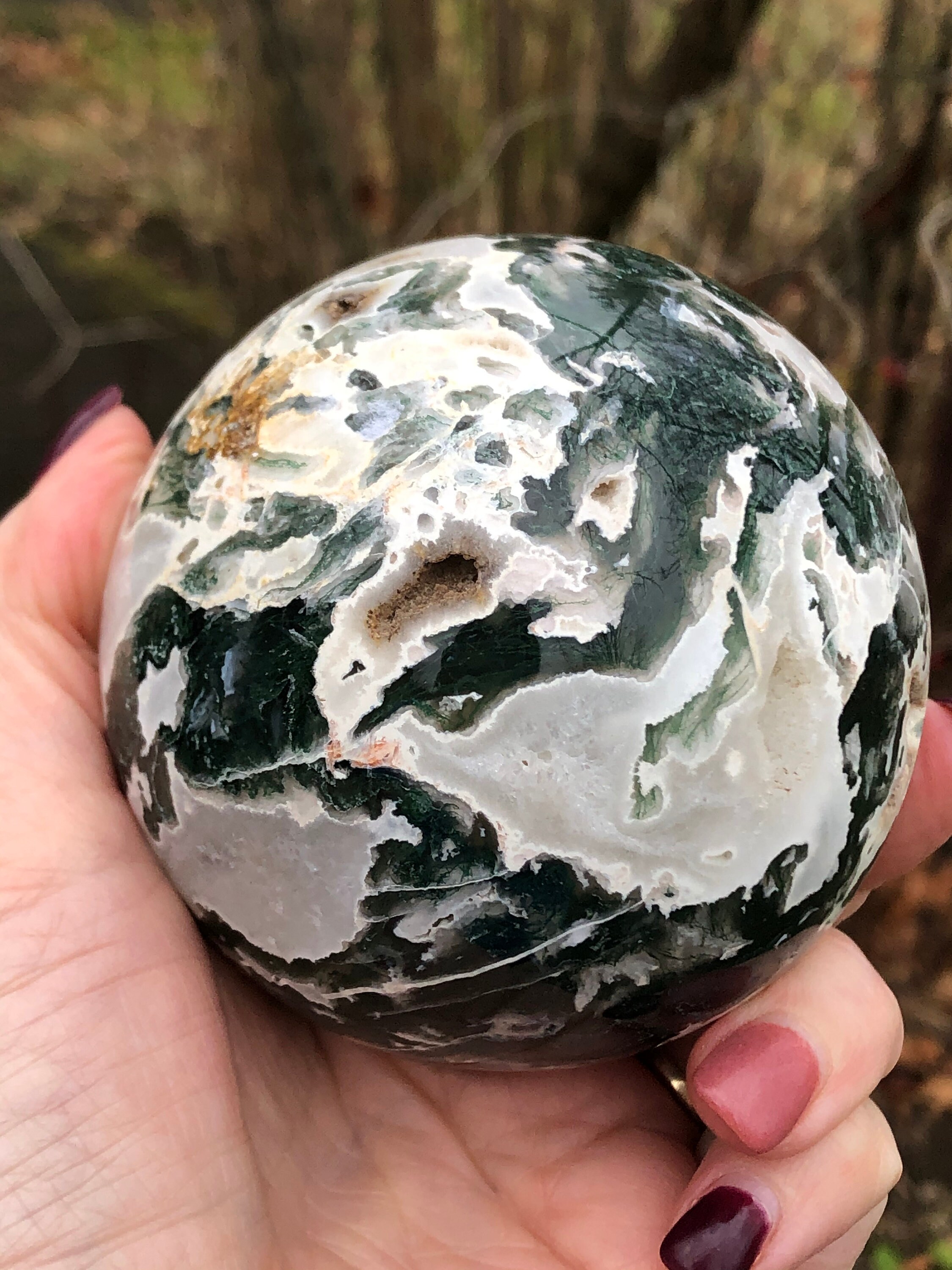Moss Agate Sphere 84mm Moss Agate Sphere Moss Agate - Etsy UK