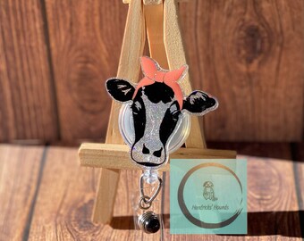 Cute Cow Badge Reel Sitting Cow Badge Reel Cute Badge Reels - Etsy
