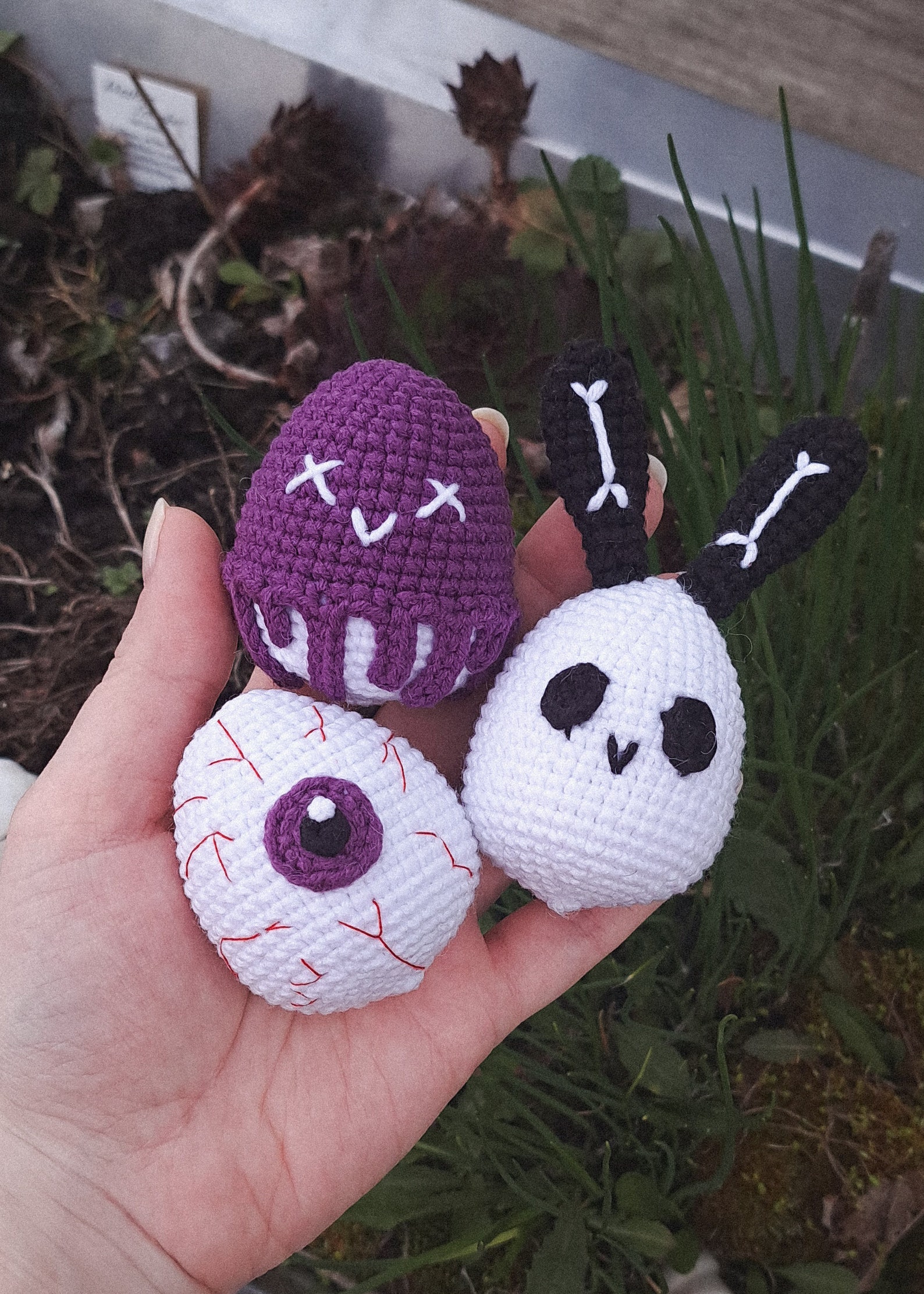 Crochet PATTERN Easter Basket, Goth Easter Eggs, Amigurumi Easter Decor ...