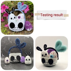 Crochet PATTERN Easter Basket, Goth Easter Eggs, Amigurumi Easter Decor ...