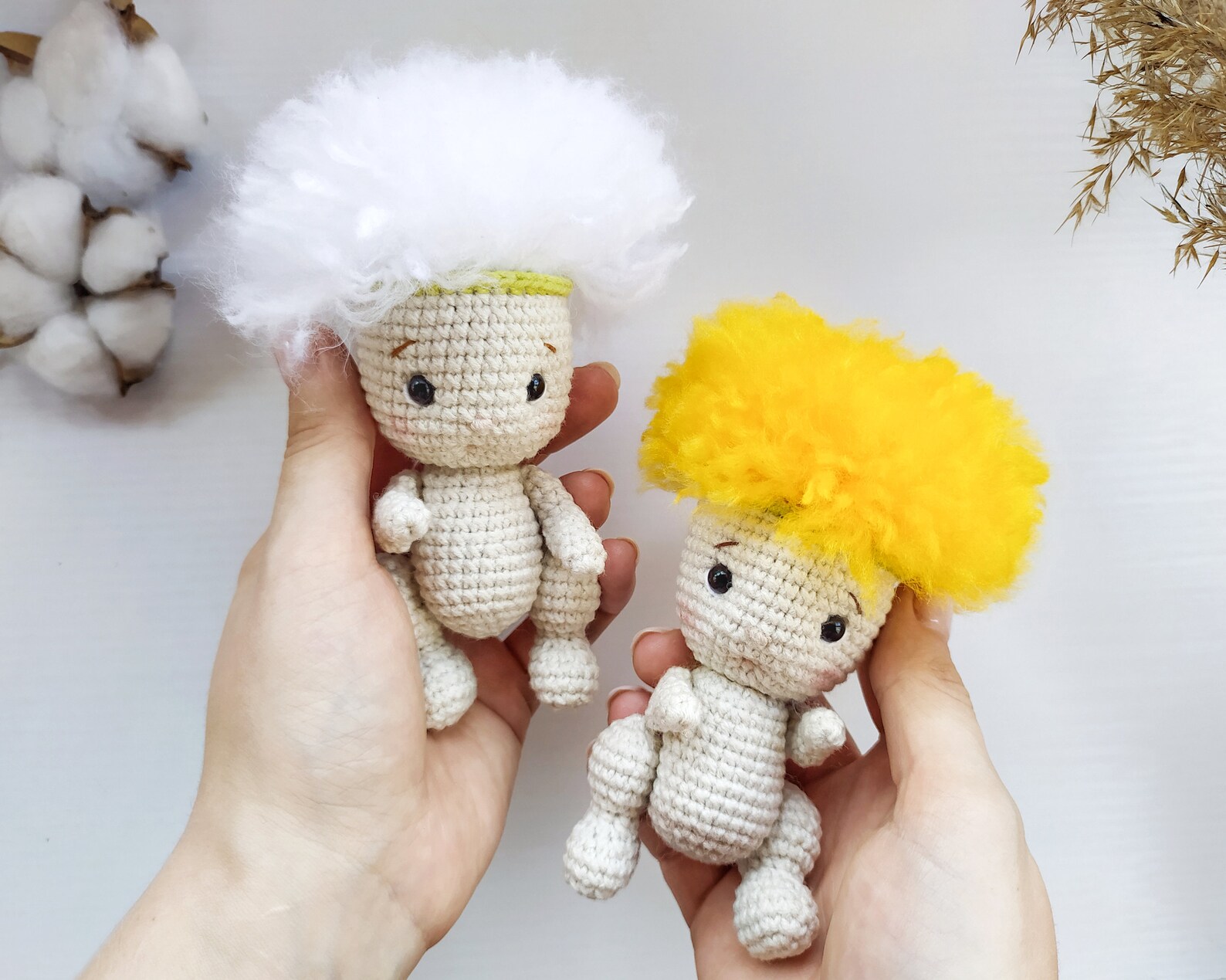 Amigurumi Baby Dandelion Crochet Pattern, Crochet Flower Doll, Fake ...
