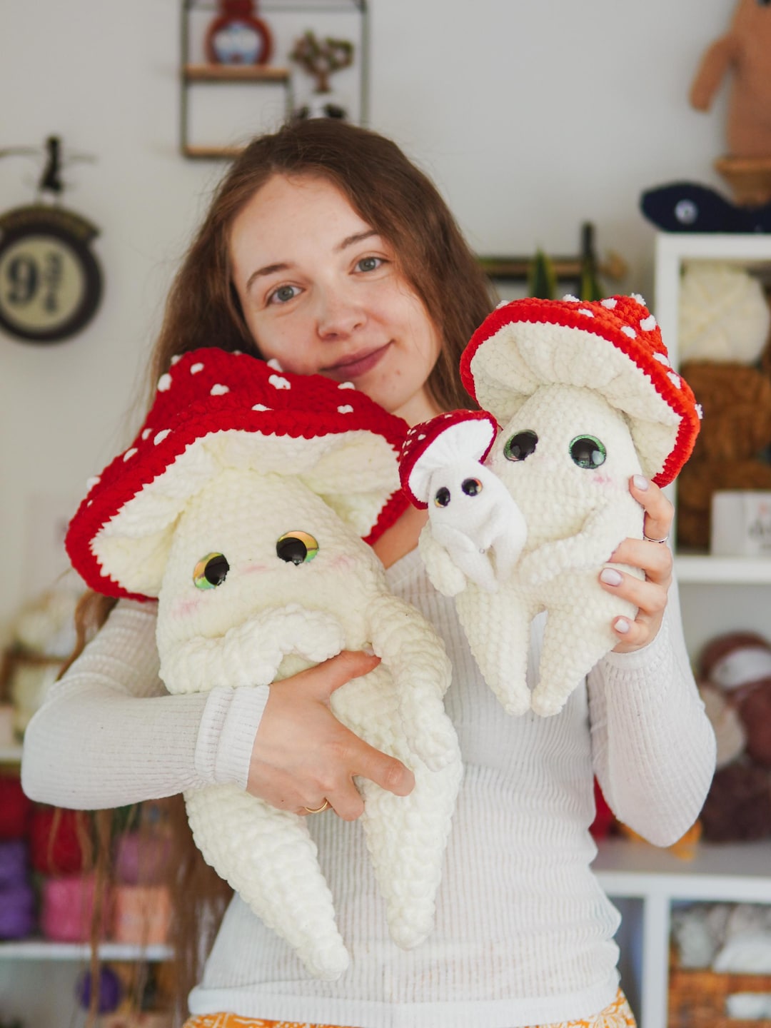 Crochet Mushroom Baby PATTERN, No Sew Amigurumi Mushmallow Guy With ...