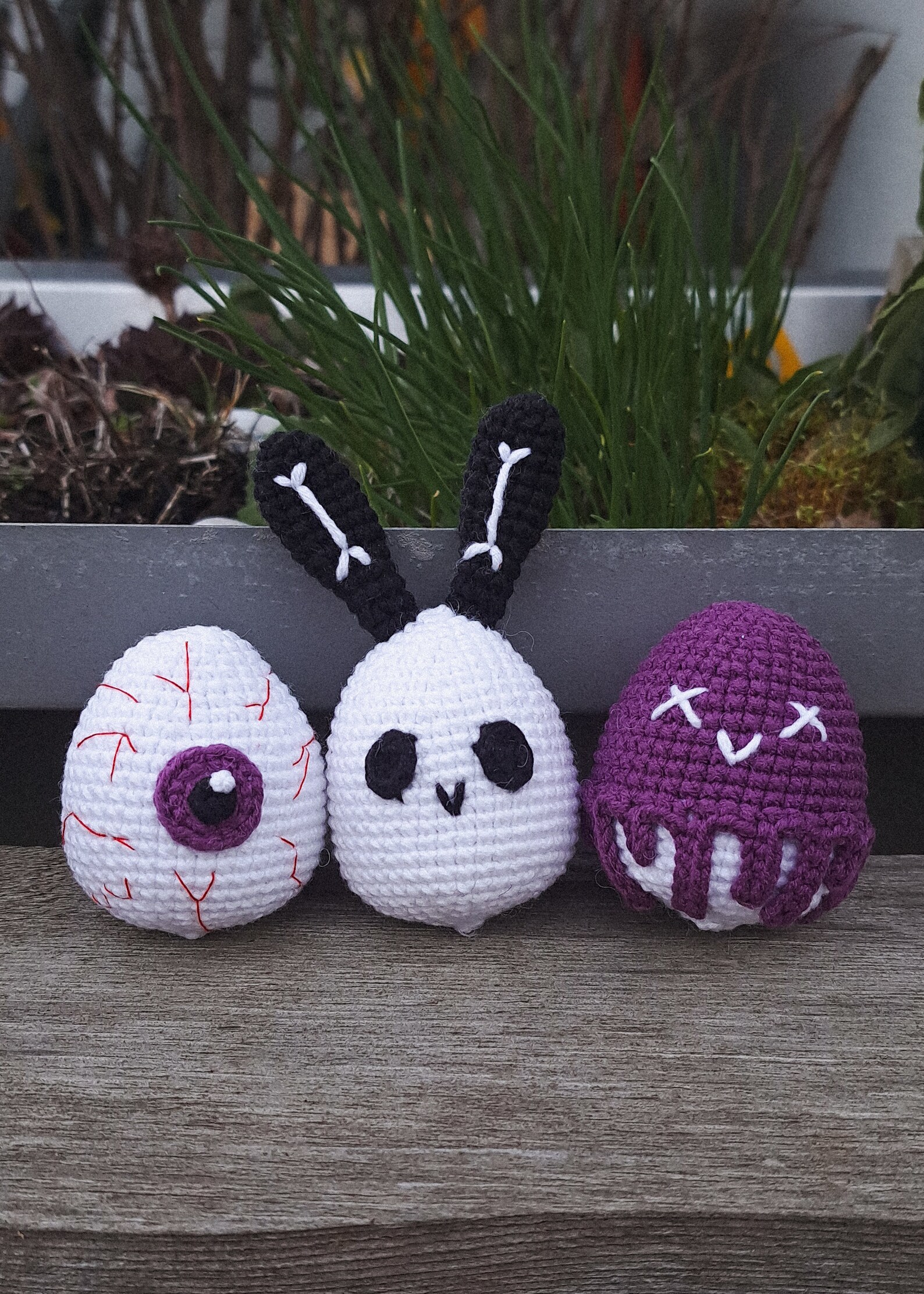 Crochet PATTERN Easter Basket, Goth Easter Eggs, Amigurumi Easter Decor ...