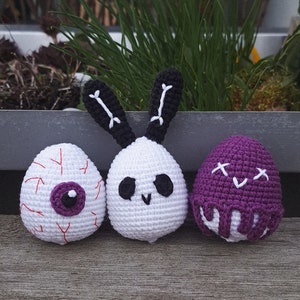 Crochet PATTERN Easter Basket, Goth Easter Eggs, Amigurumi Easter Decor ...