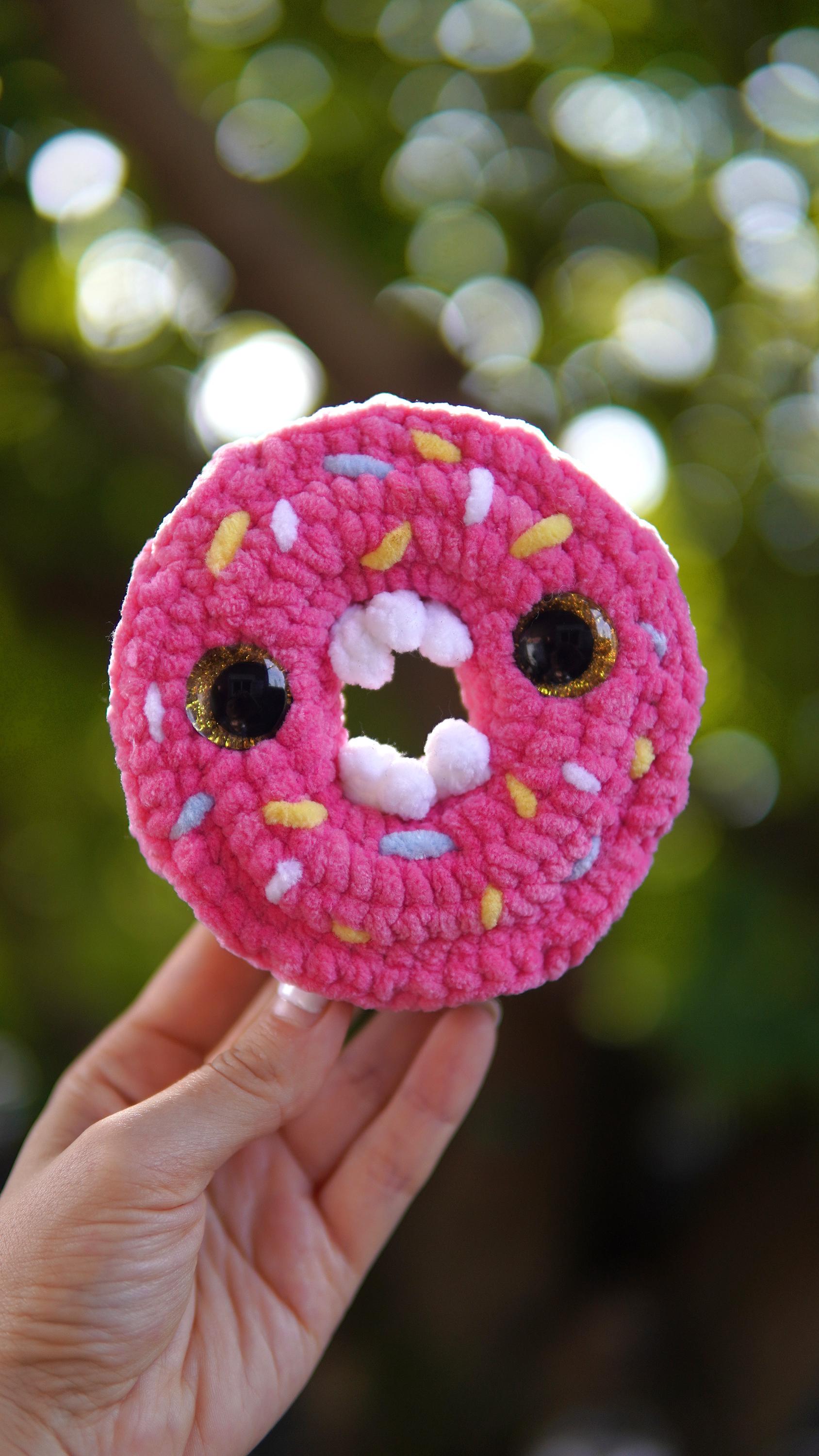 Crochet Halloween PATTERN, Low-sew Monster Donut, Halloween Spooky ...