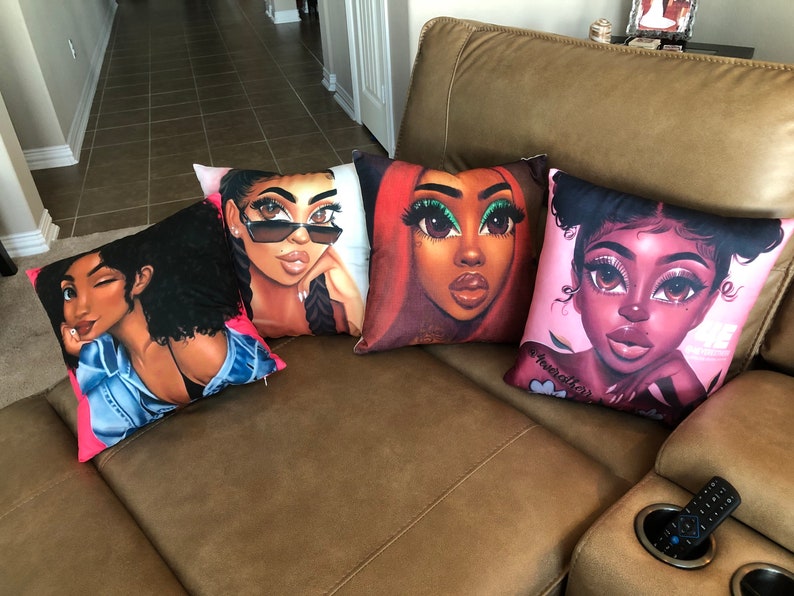 Black Girl Woman Decorative Accent Pillow PRINCESS CLARISSA | Etsy