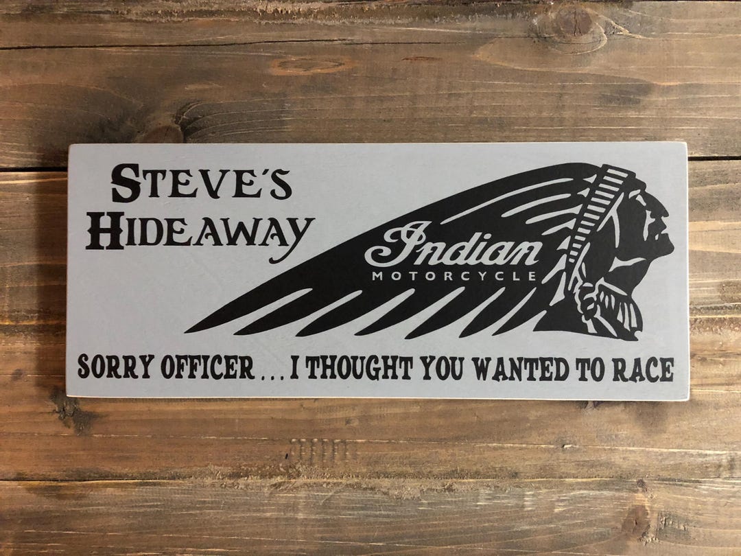 Custom Indian Motorcycle Wood Sign: Garage Bar Decor - Etsy
