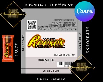 Candy Wrapper Template | Etsy