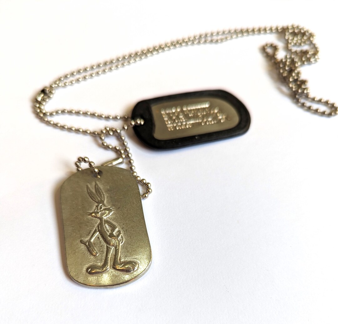 Vintage 1993 Bugs Bunny Dog Tags Necklace Warner Bros Collectible - Etsy
