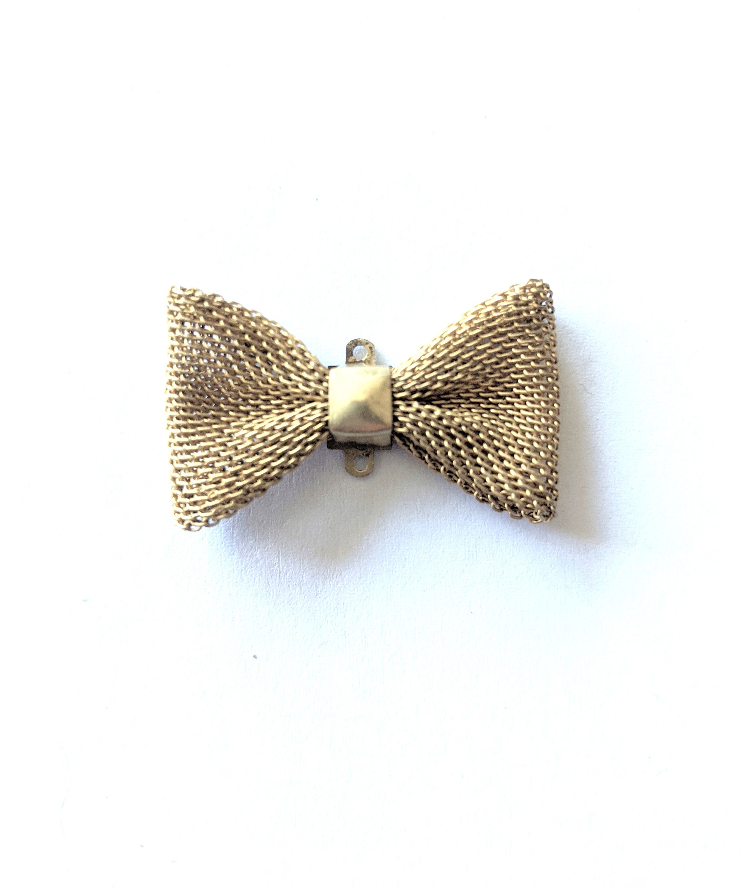 Vintage Gold Toned Chainmail Ribbon Bows in 2 Sizes - Etsy