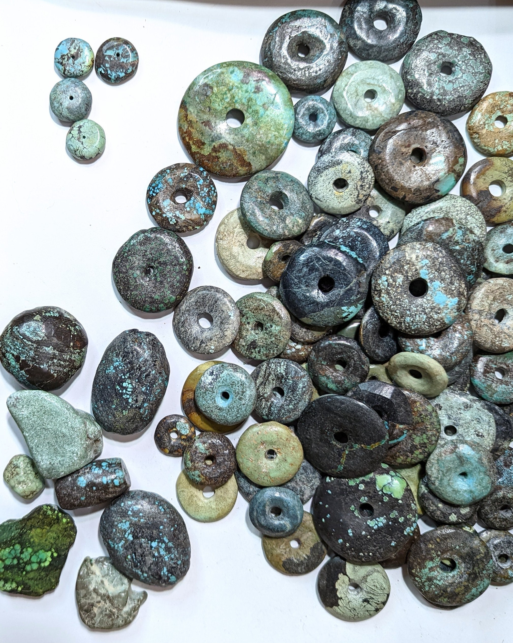 Genuine Turquoise Donuts Vintage Amulet Focal - Etsy