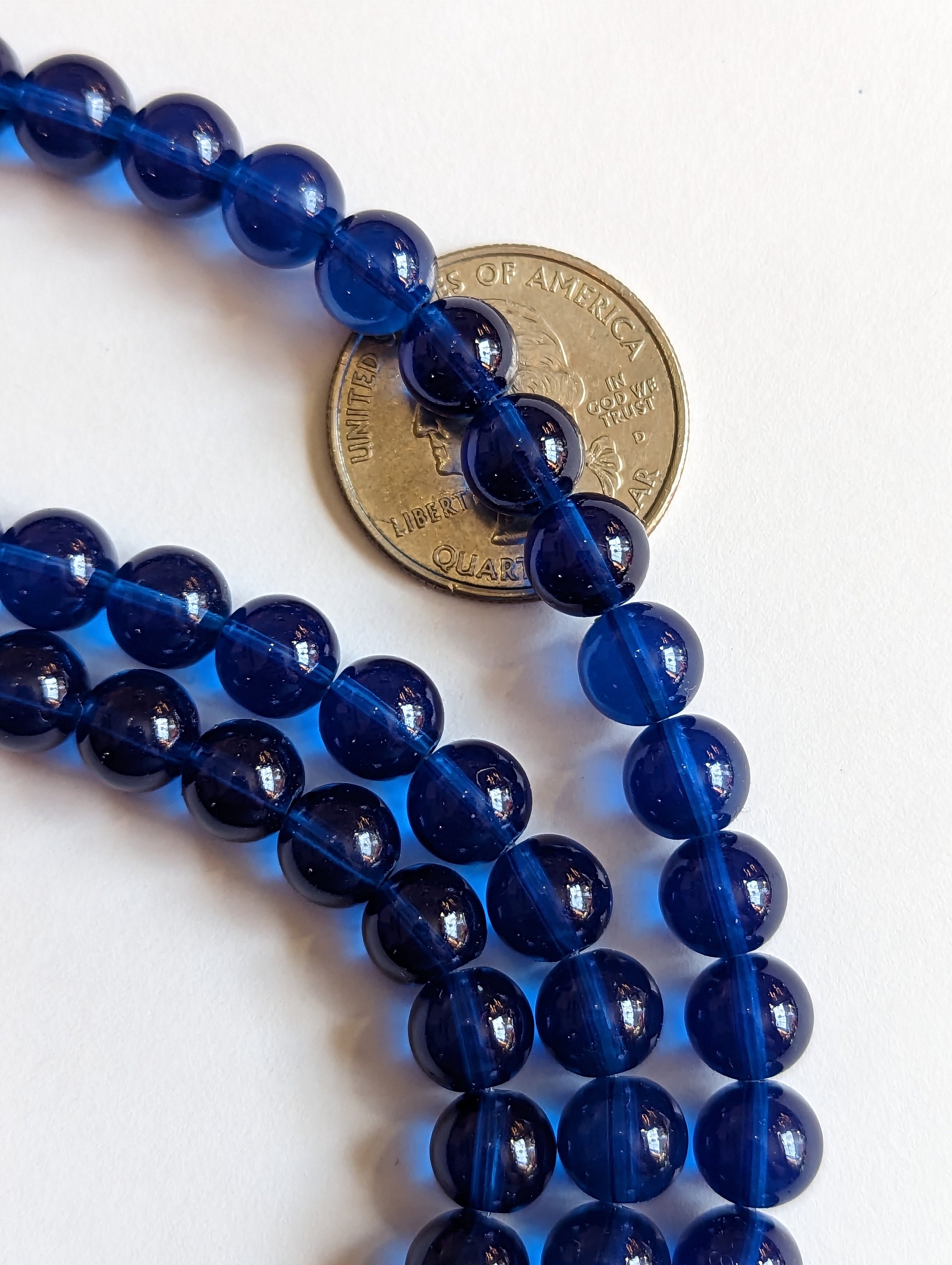 Vintage Rich Royal Blue Glass Rounds - Etsy