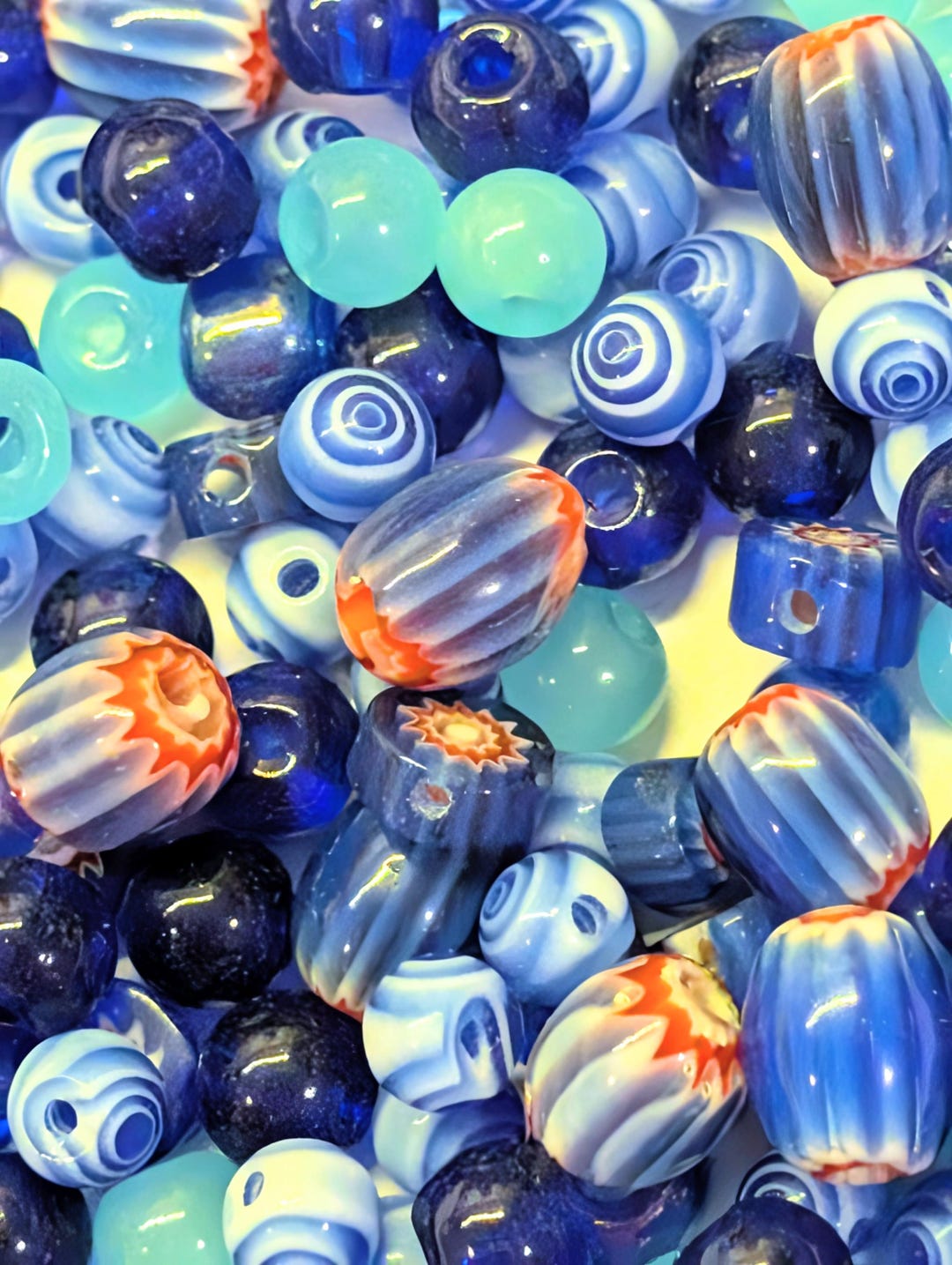 Bead Soup – Shades of Blue Glass Spacer Beads Mix (1oz–8oz) - Etsy