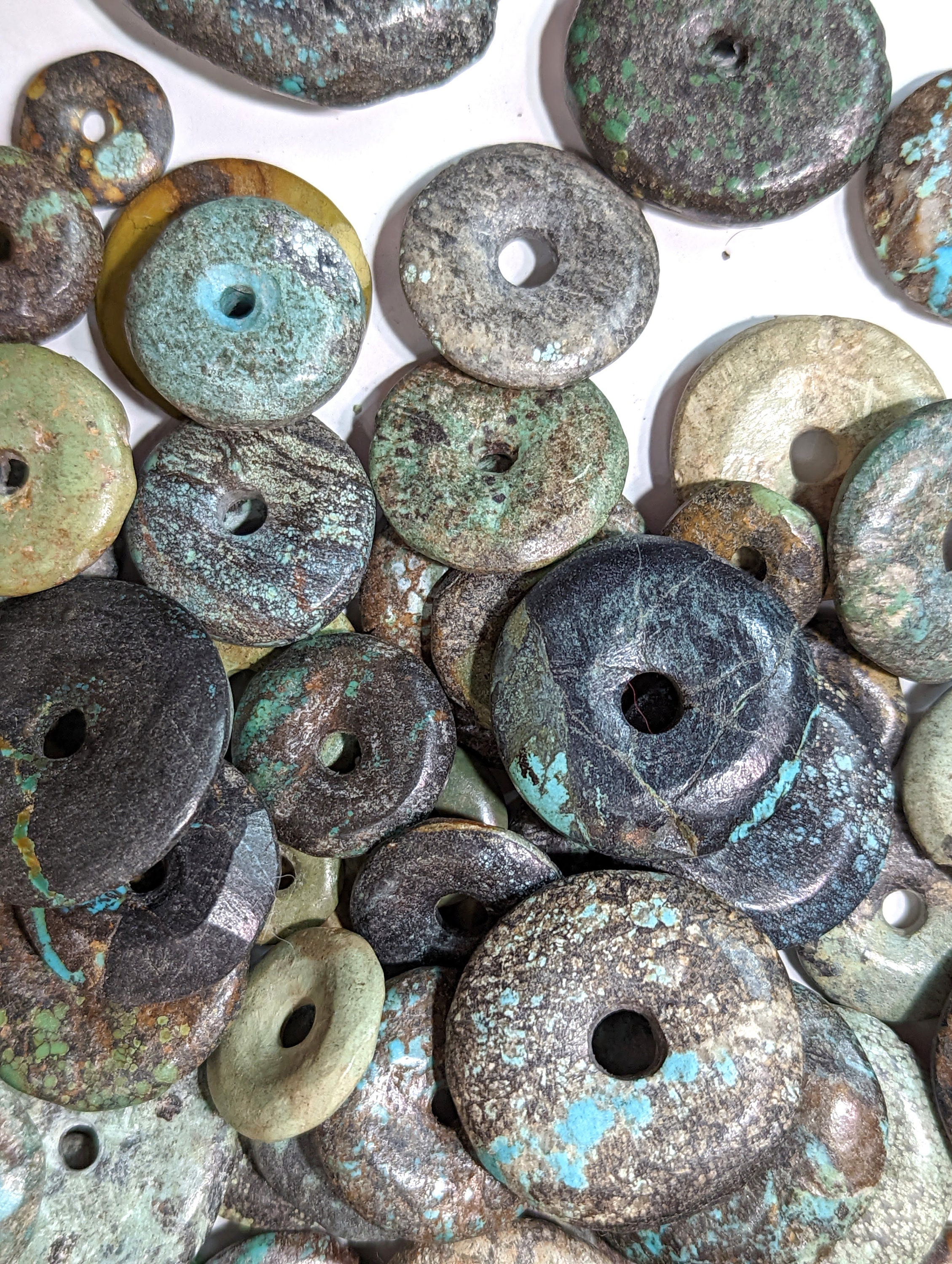Genuine Turquoise Donuts Vintage Amulet Focal - Etsy
