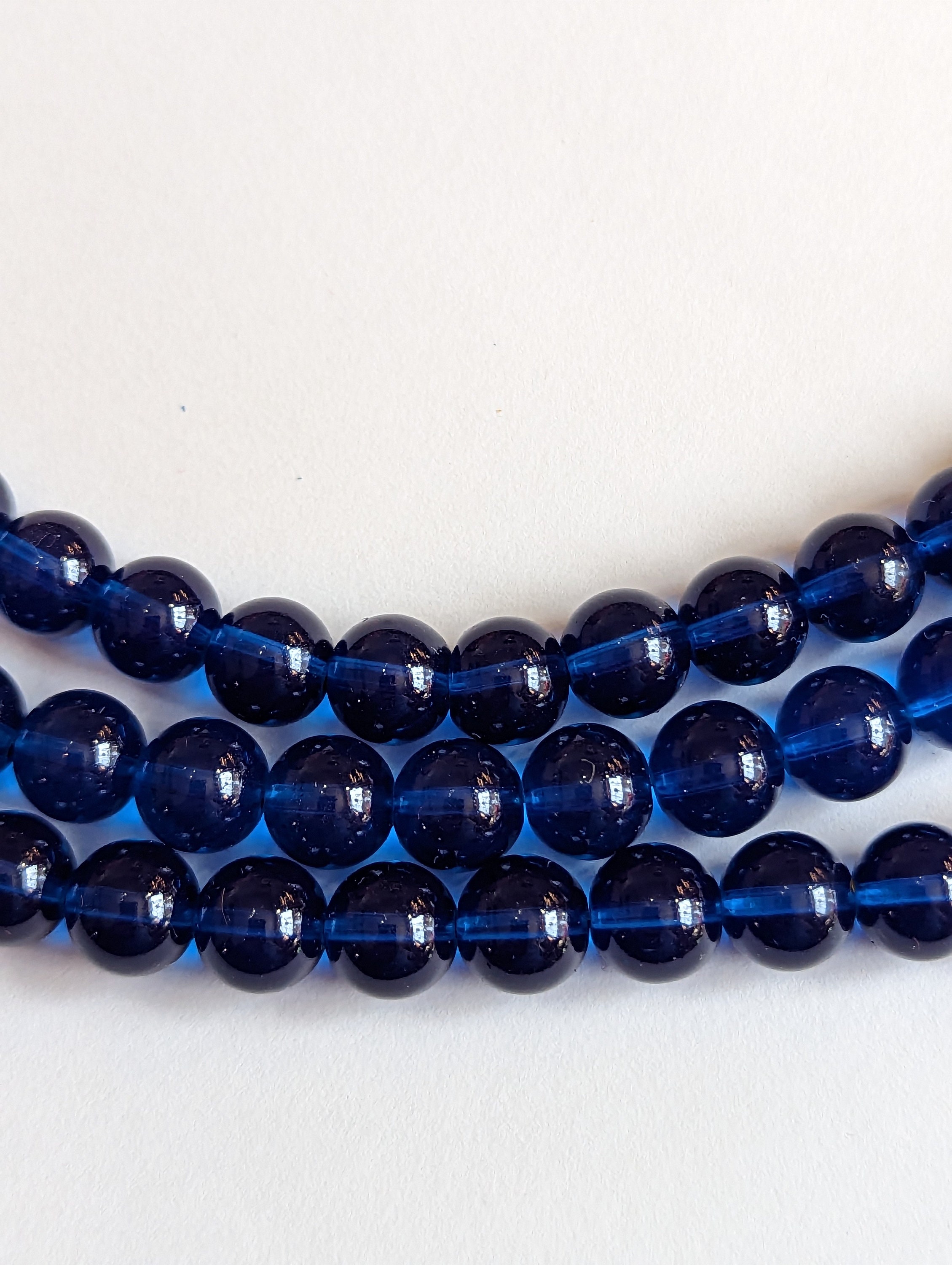 Vintage Rich Royal Blue Glass Rounds - Etsy