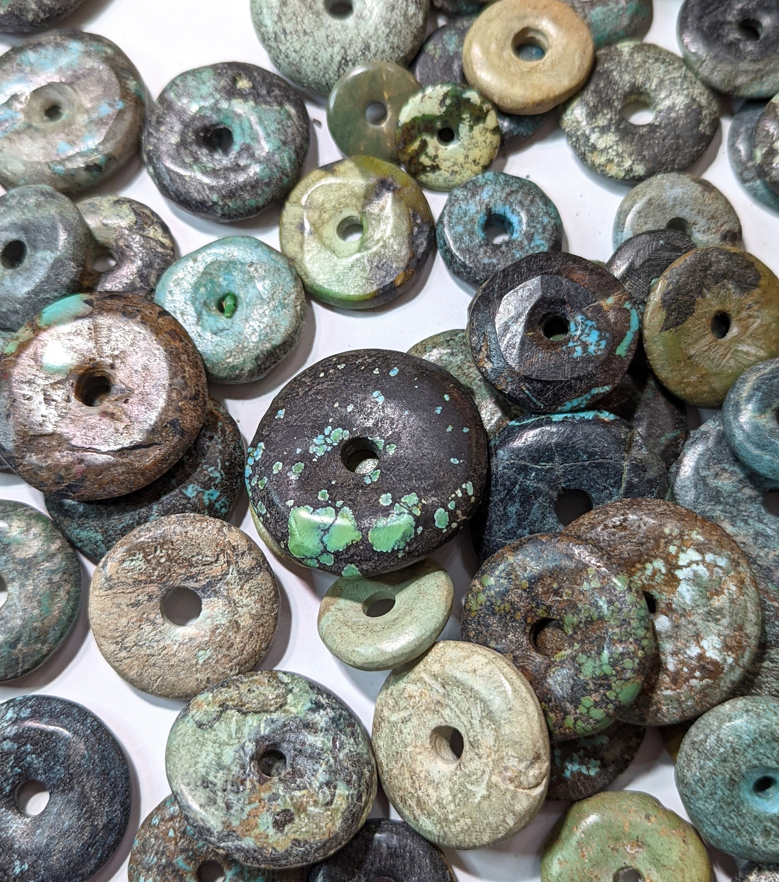 Genuine Turquoise Donuts Vintage Amulet Focal - Etsy