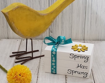 Spring Mini Book Stack/flower/tier Tray Decor/farmhouse/a | Etsy