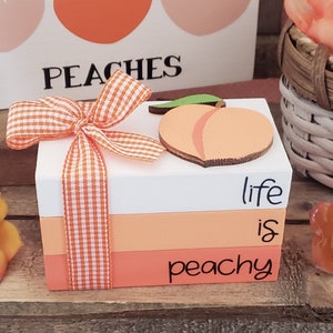 Peach Mini Book Stack/spring/summer/fruit/farmhouse/tiered Tray Decor/a ...