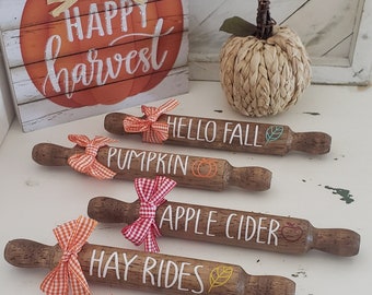 Fall Mini Rolling Pins/acorn/leaves/autumn/tier Tray Decor/a | Etsy