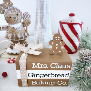 Gingerbread Man Mini Book Stack/christmas Decor/tiered Tray Accent/mrs ...