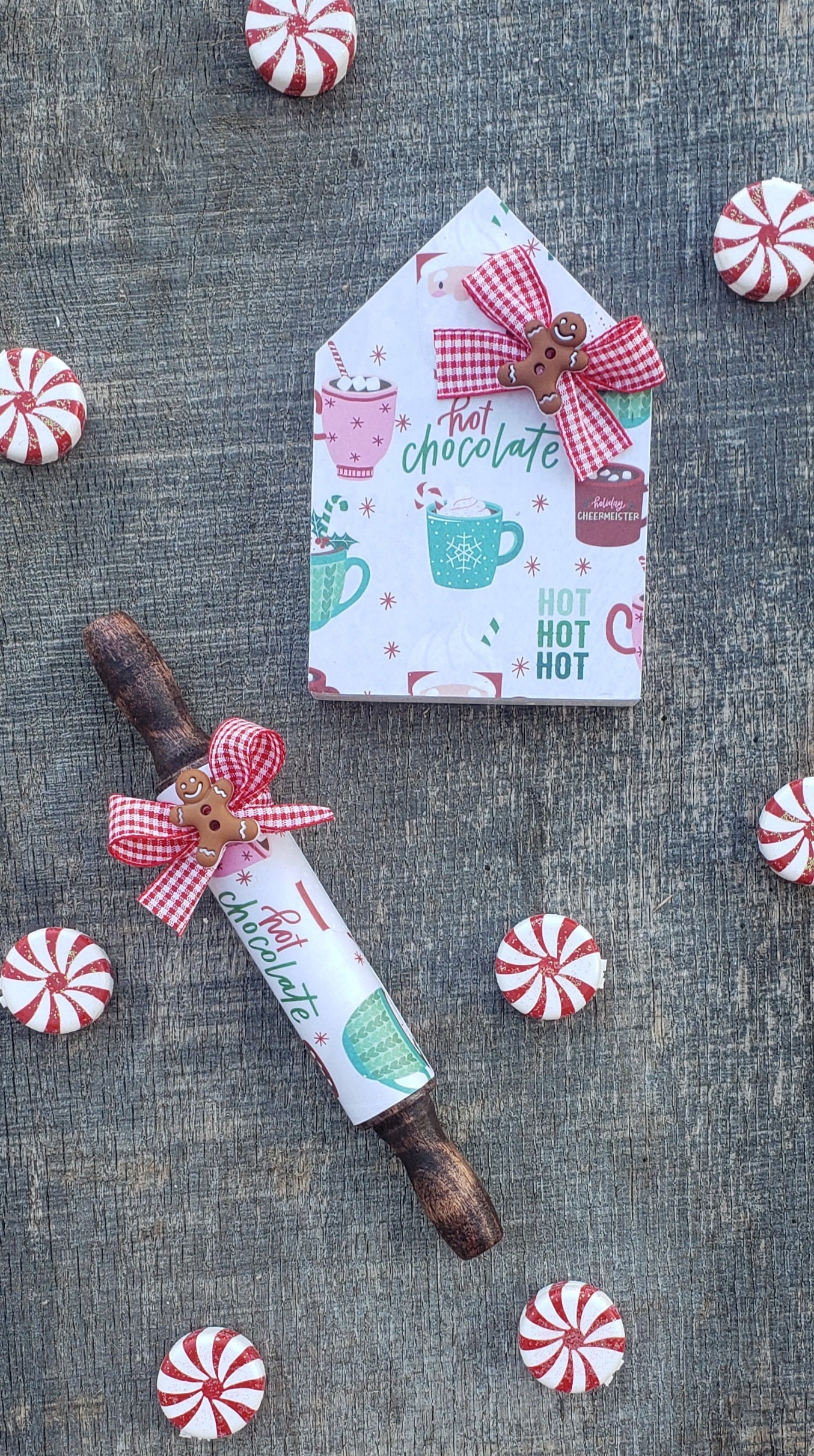 Hot Cocoa Christmas Mini Wood House/ Gingerbread Man/ Red & - Etsy