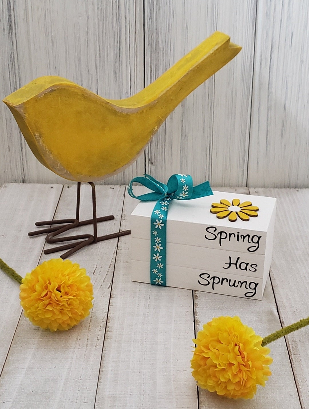 Spring Mini Book Stack/tier Tray Decor - Etsy