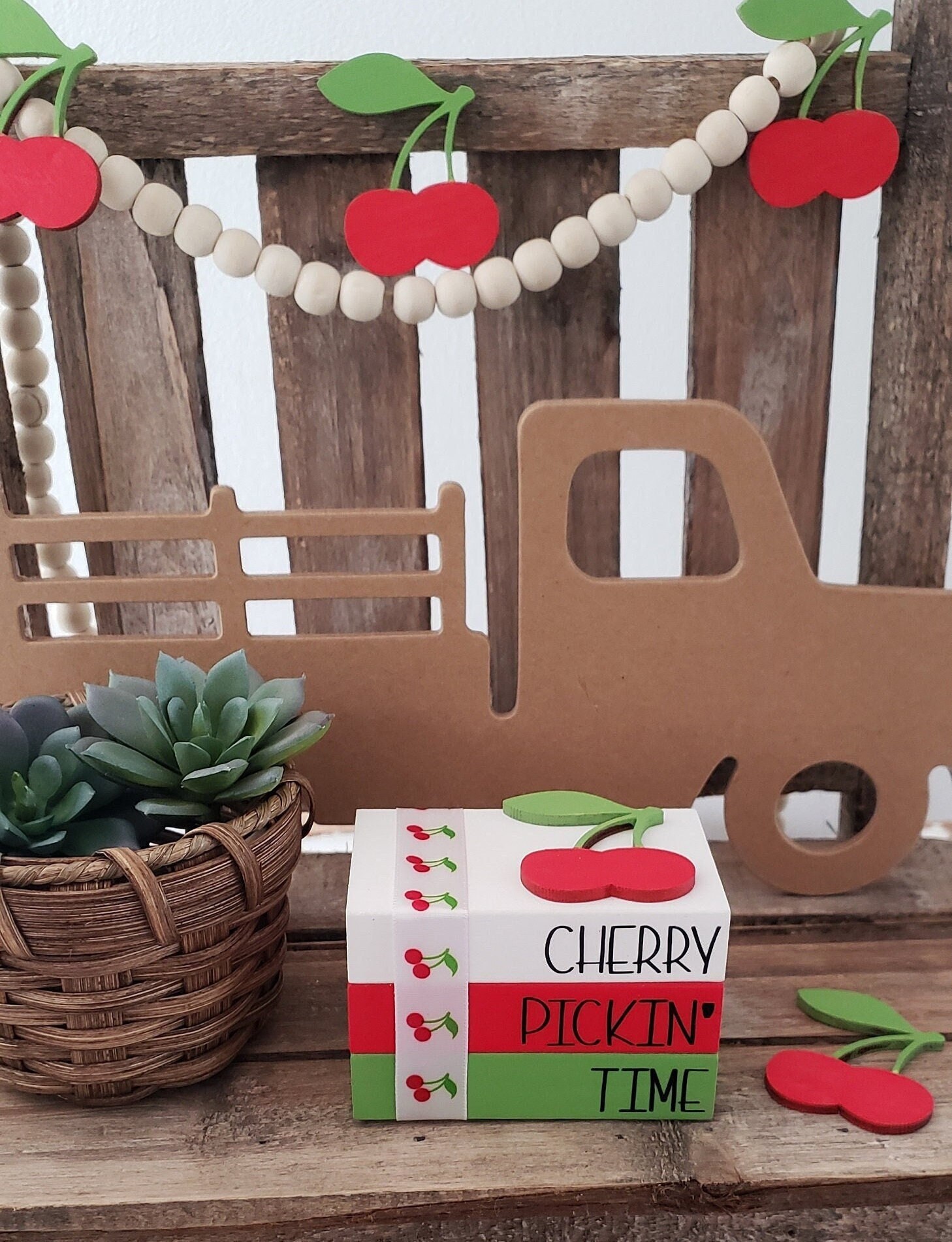 Cherry Themed Mini Book Stack/ Cherry Pickin' Time/ Summer - Etsy