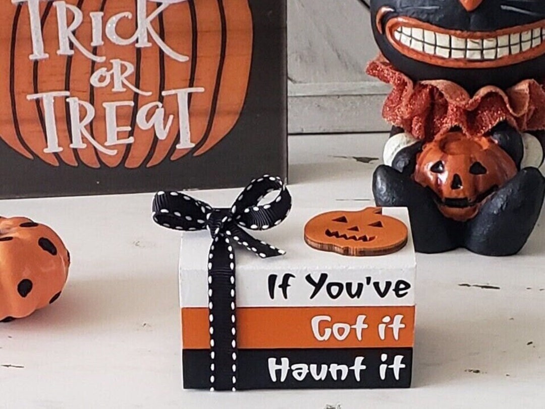Halloween Mini Book Stack/pumpkin/ Trick or Treat/ Fall/tier Tray Decor ...