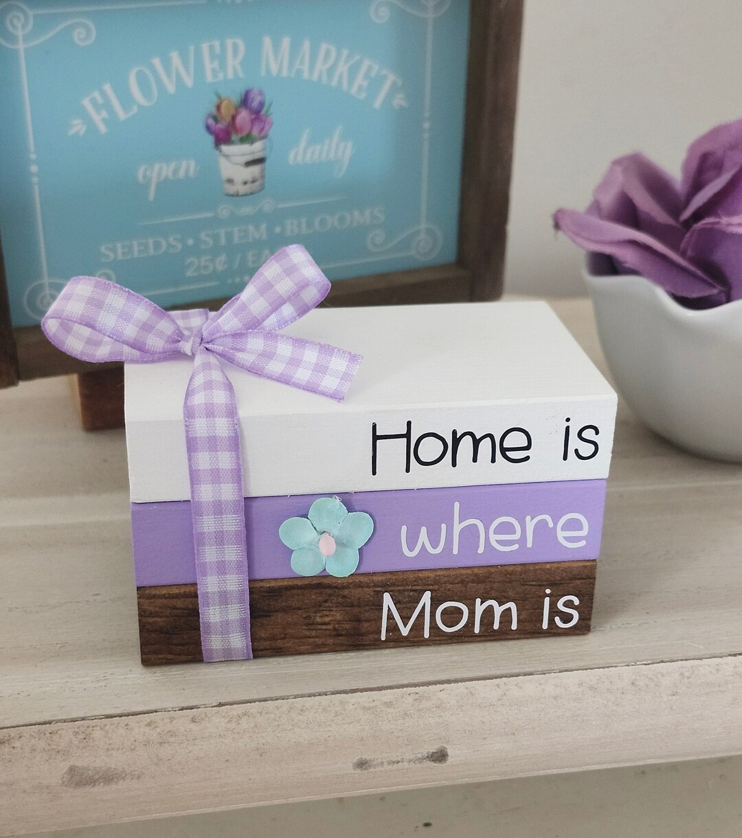 Mother's Day Mini Book Stack/mother's Day Gift/tiered Tray Decor ...