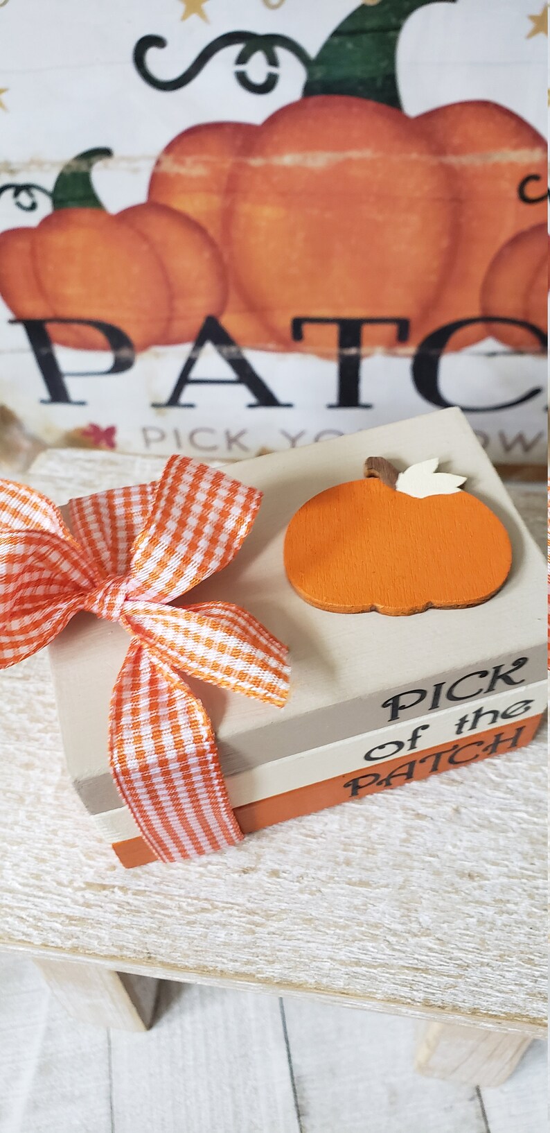 Pumpkin Mini Book Stack or Pumpkin Rolling Pin Pick of the - Etsy