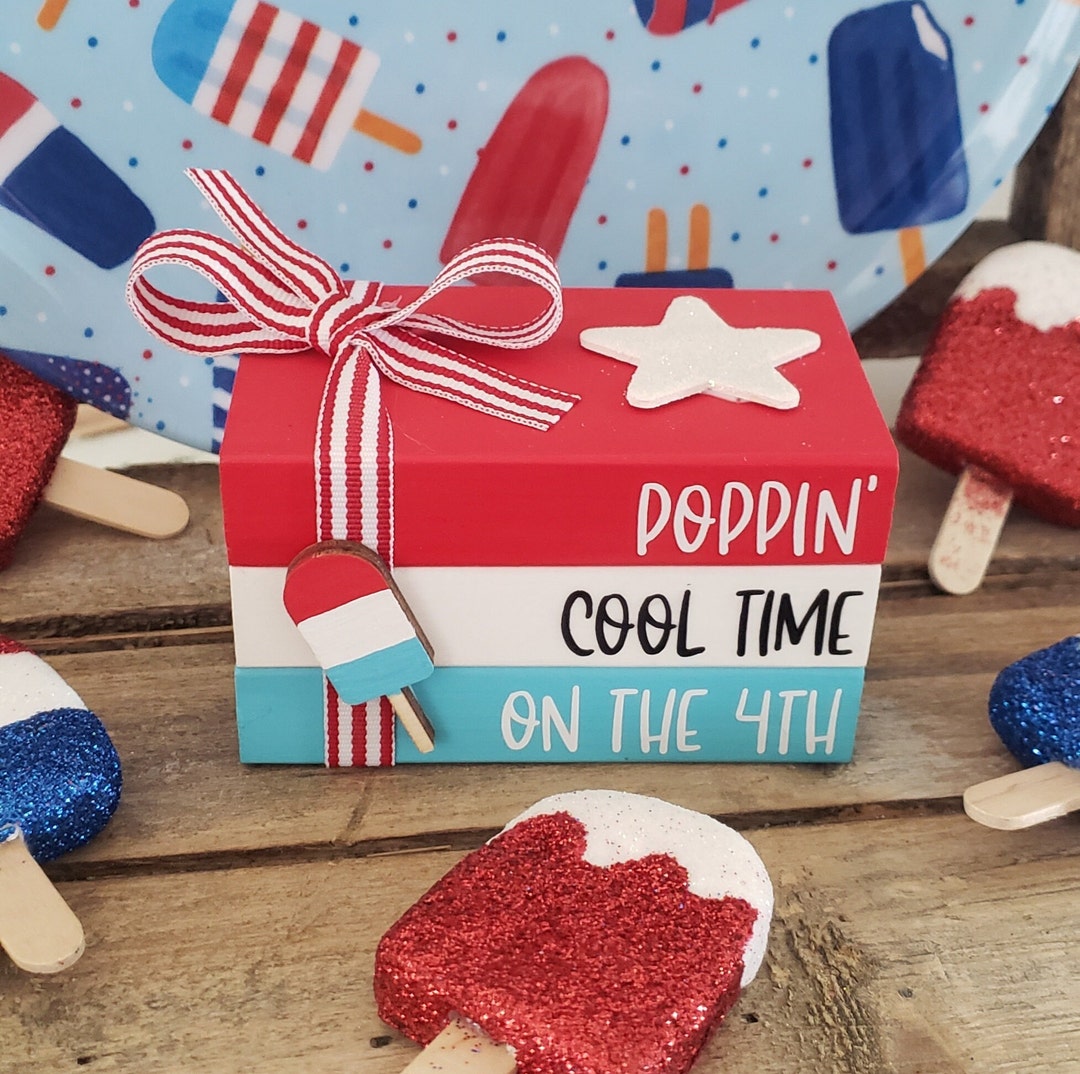 4th of July Popsicle Mini Book Stack/independence Day/summer Treat/4th ...