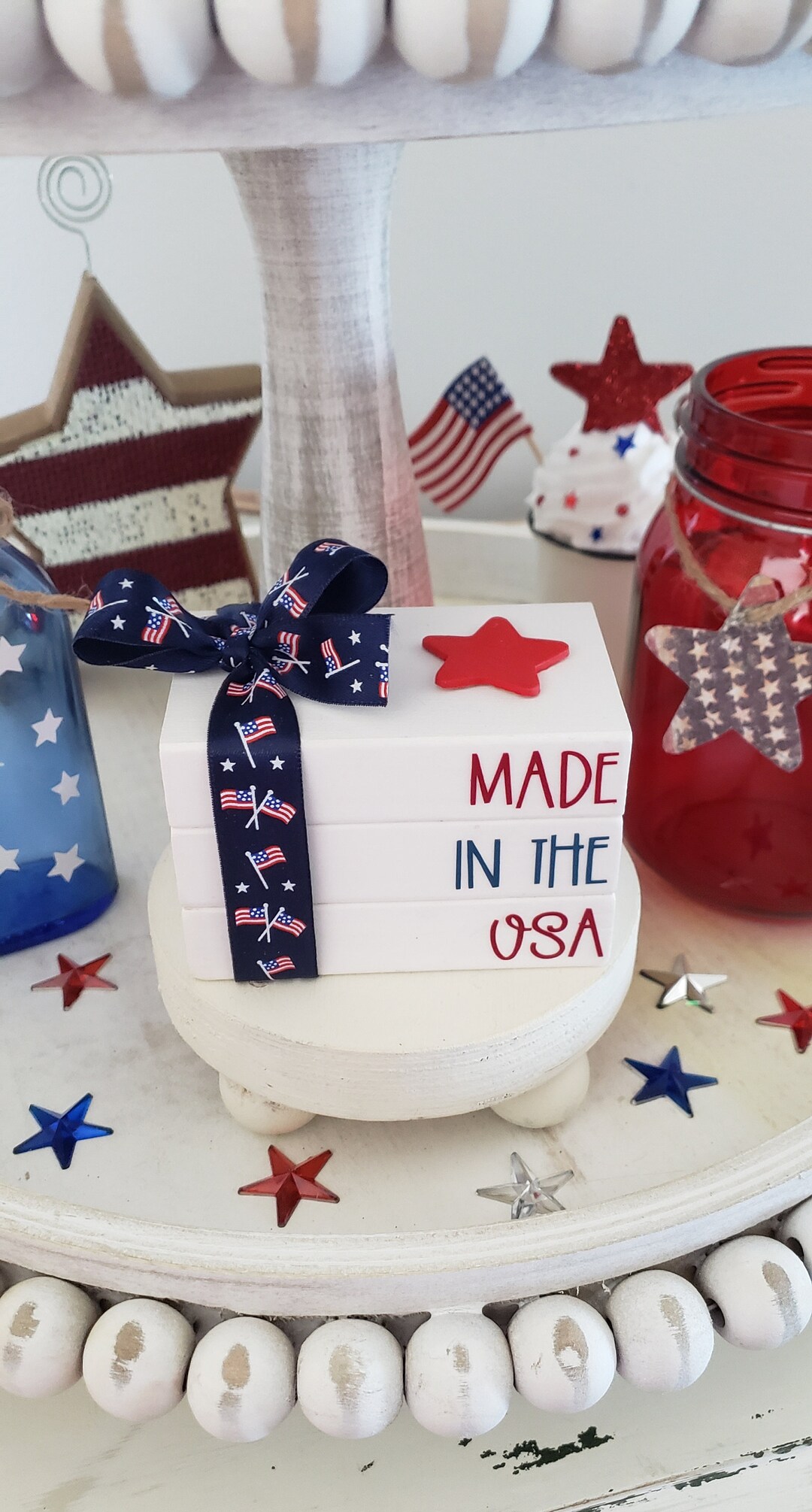 Patriotic Mini Book Stack/born in the Usa/4th of July/memorial Day ...