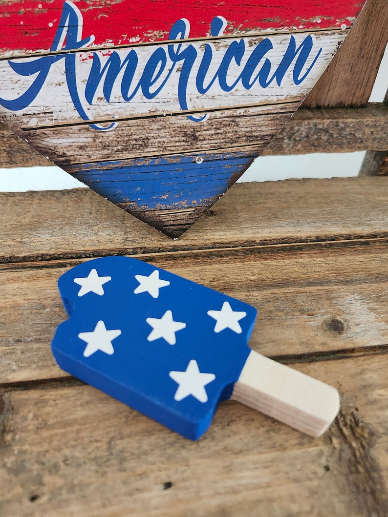 Patriotic Wood Popsicles/tiered Tray Decor/4th of July/memorial Day ...
