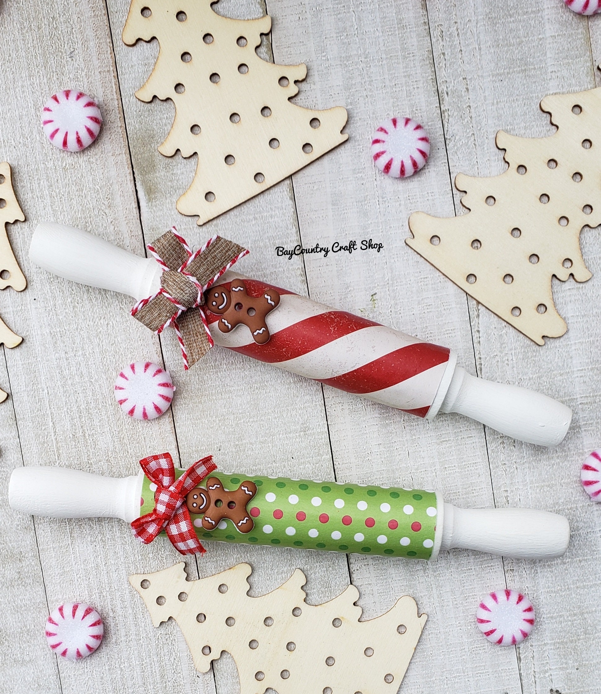 Gingerbread Man Mini Rolling Pins/ Tier Tray Decor/ Choose From 2 ...