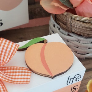 Peach Mini Book Stack/spring/summer/fruit/farmhouse/tiered Tray Decor/a ...
