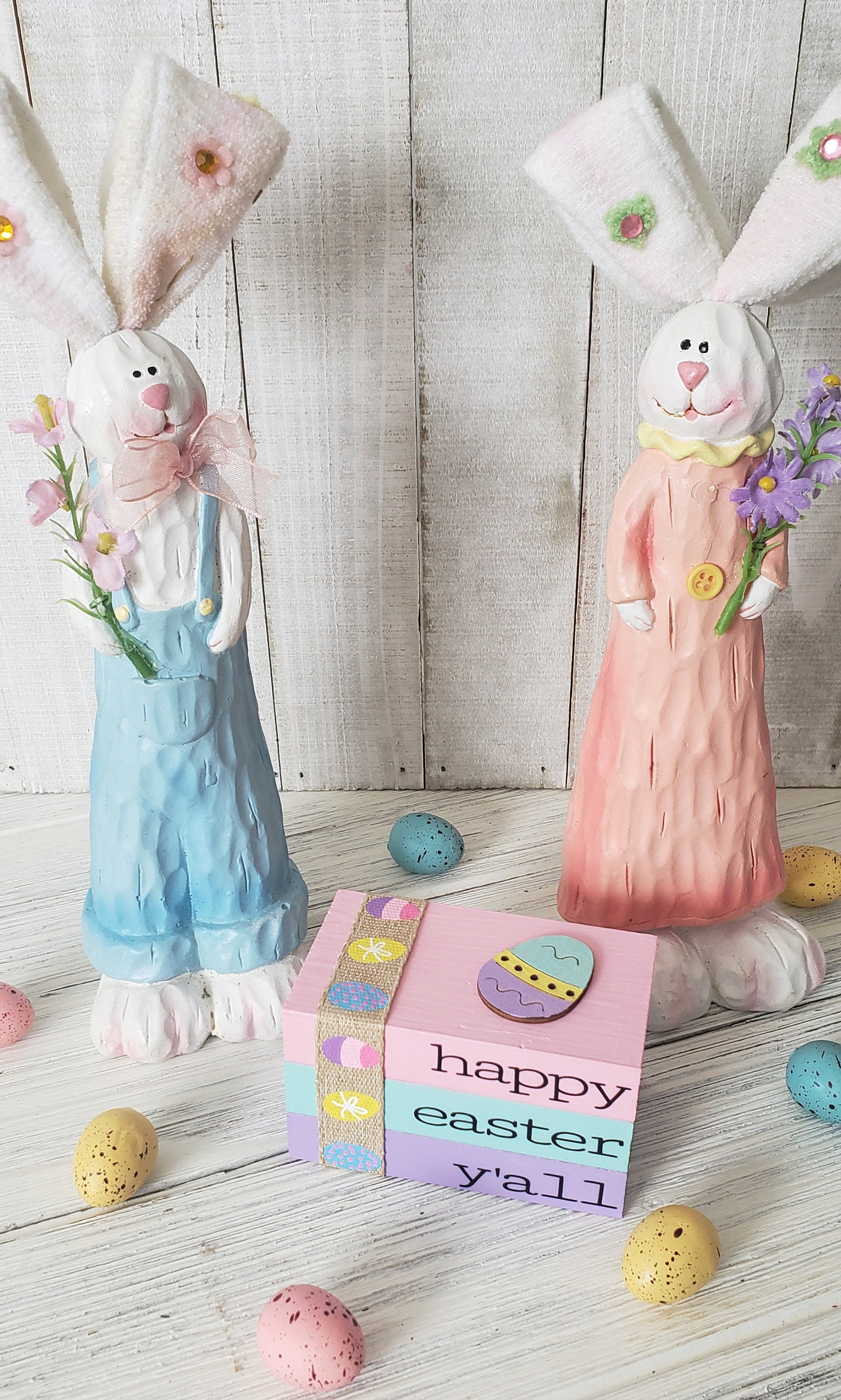 Easter Mini Book Stack/Happy Easter Y'all/Tier Tray Decor | Etsy