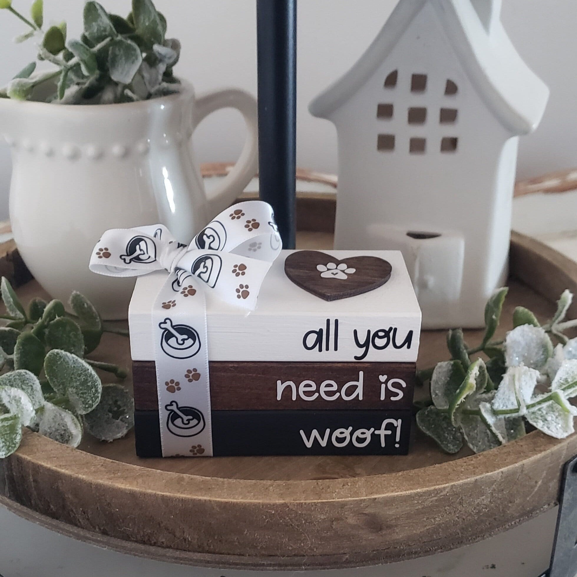Dog Mini Book Stack/dog Lovers/paw Prints/fur Babies/gift for Pet Lover ...