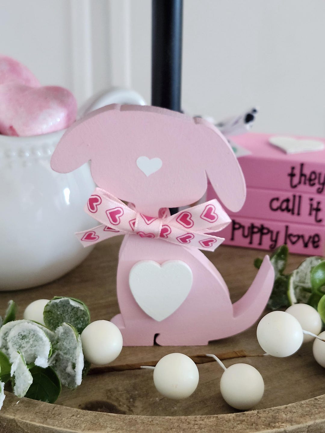 Valentine Wood Dog Decor/tiered Tray Decor/valentine's Day Decor/dog ...