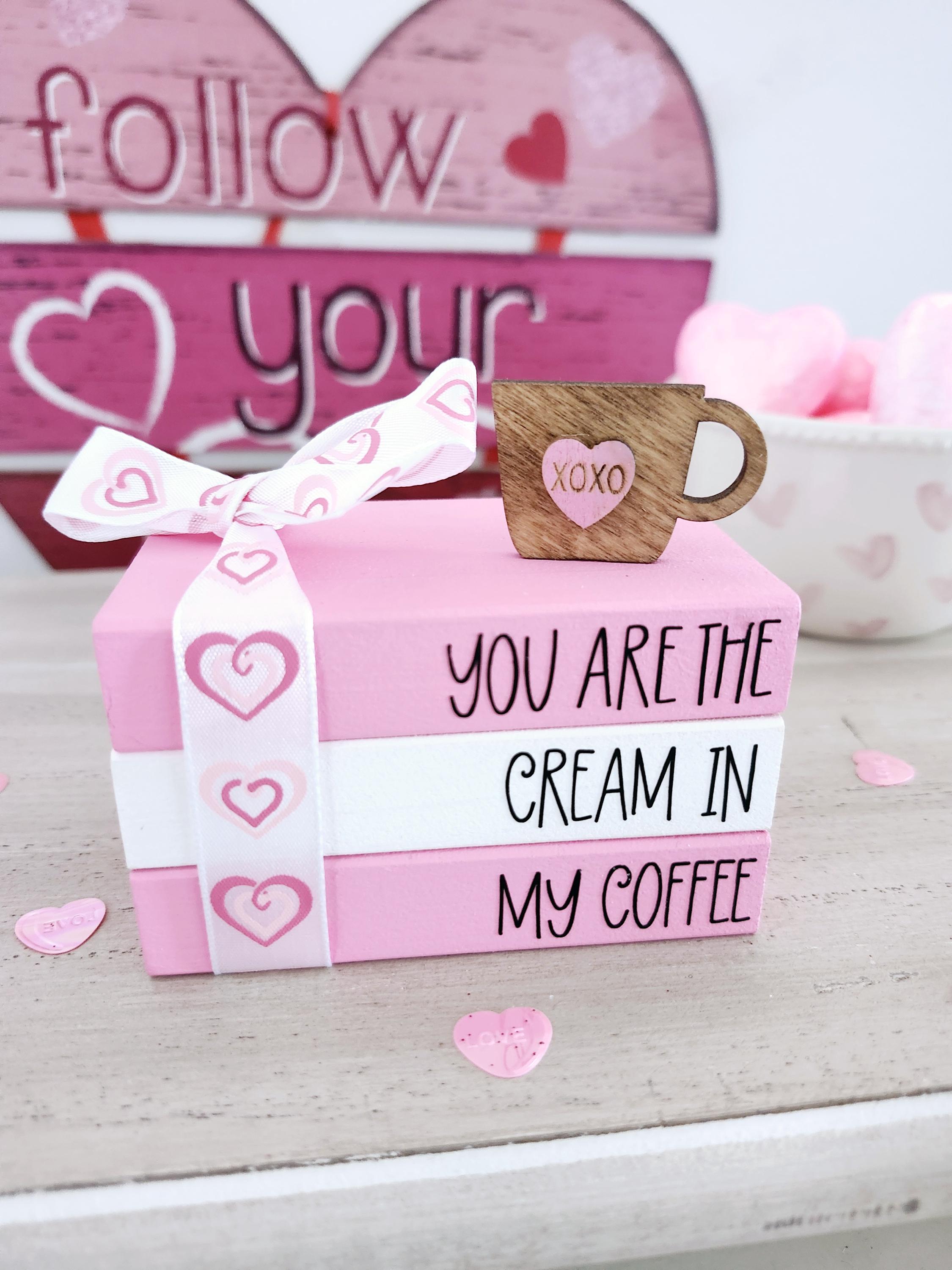 Valentine's Day Coffee Mini Book Stack/tiered Tray/ Coffee Bar Accent ...