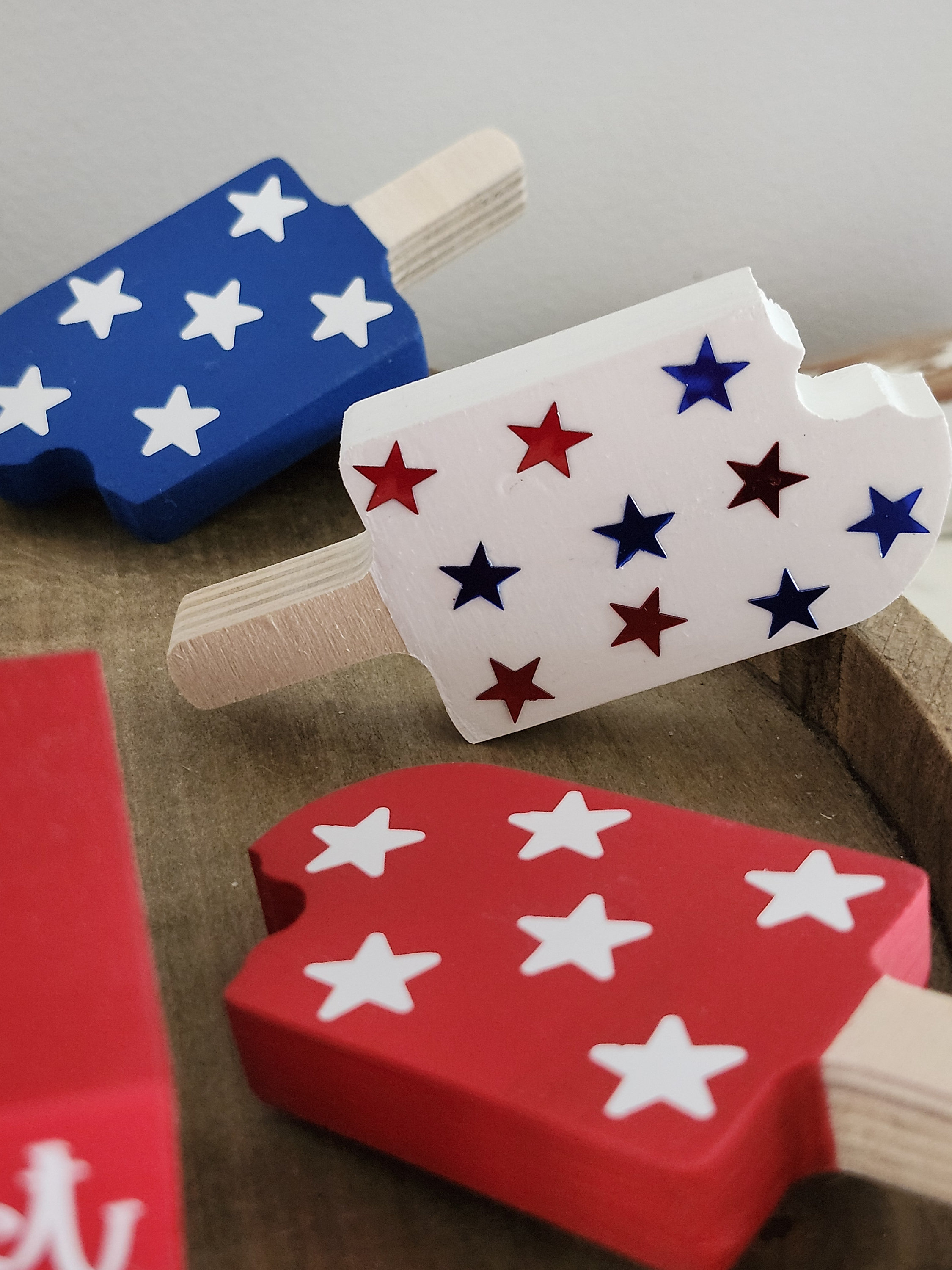 Patriotic Wood Popsicles/tiered Tray Decor/4th of July/memorial Day ...