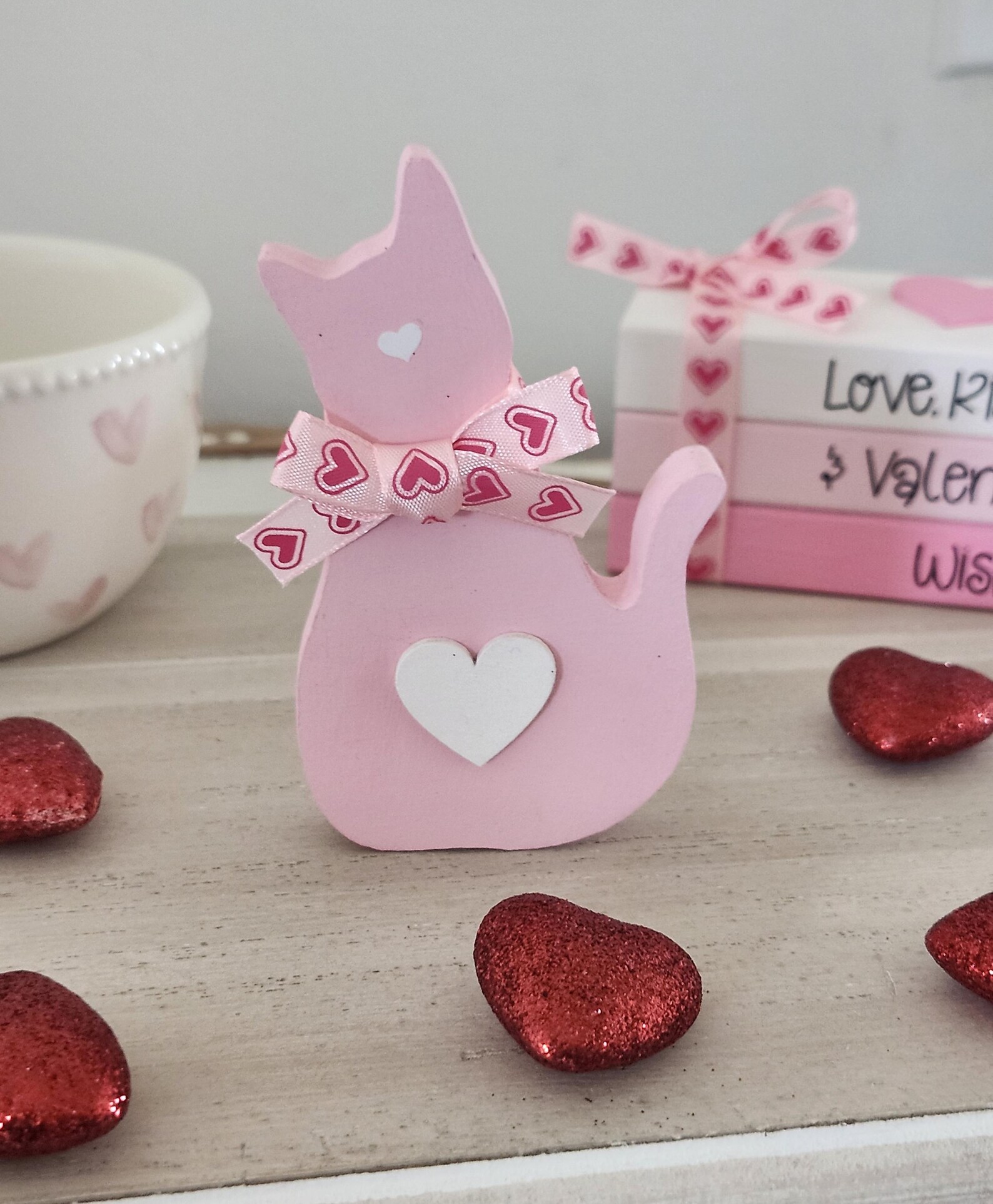 Valentine's Day Wood Cat Decor/pet Lovers/tiered Tray Decor/valentine's ...