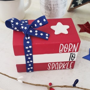 Patriotic Mini Book Stack/memorial Day/ 4th of July/ Veterans Day/stars ...