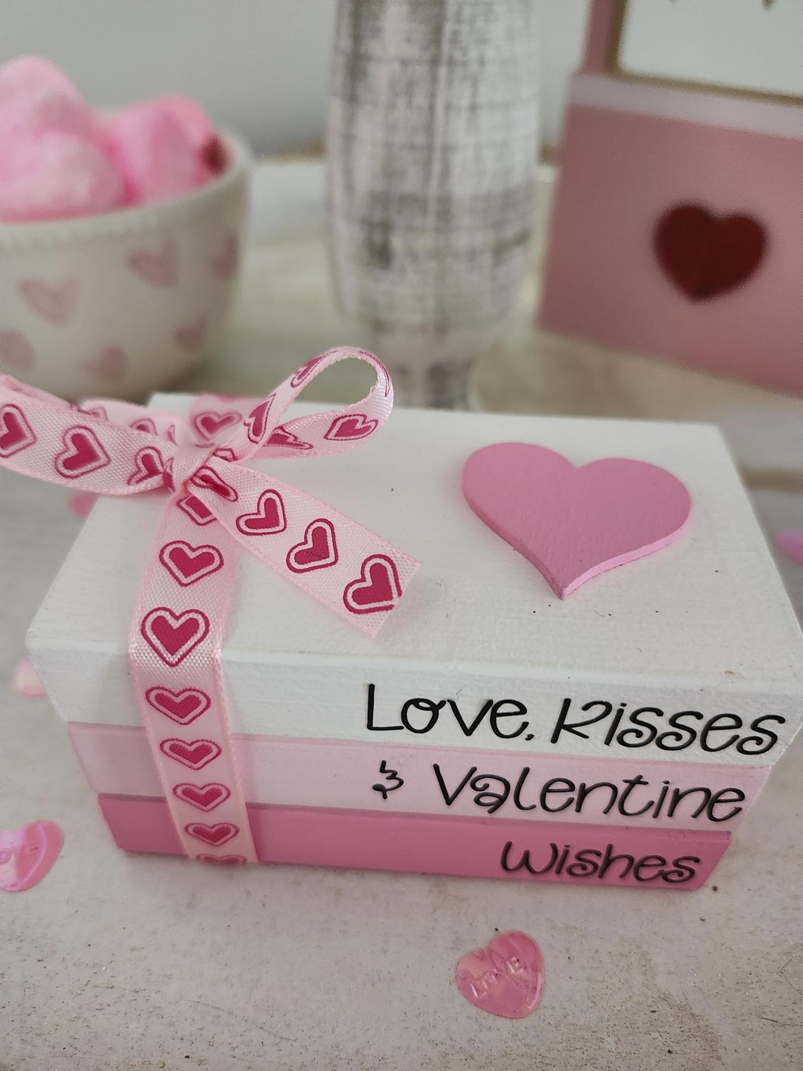 Valentine's Day Mini Book Stack/love and Kisses/tiered Tray Decor ...