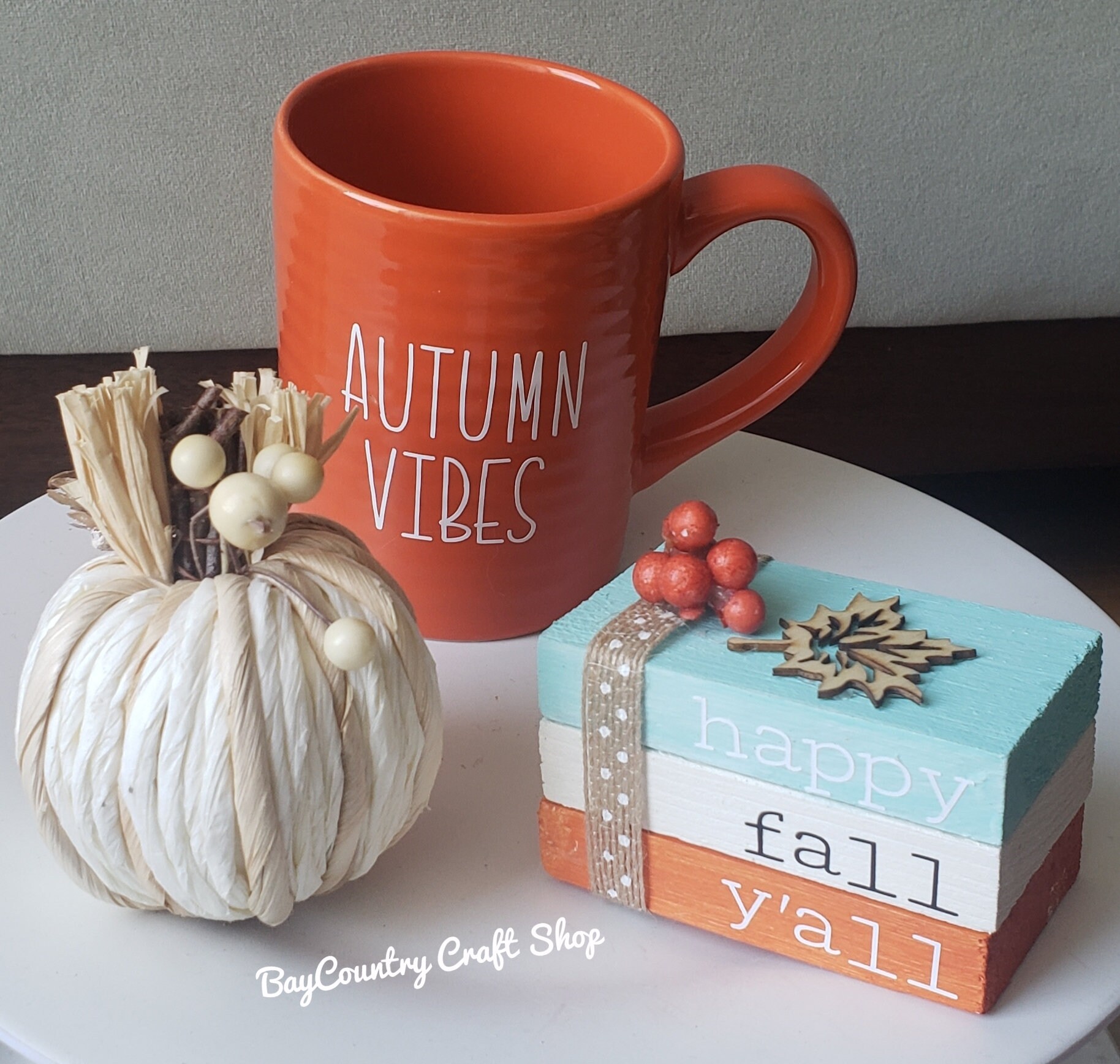 Fall Mini Wood Book Stacks/Happy Fall Y'all/Fall Sweet | Etsy